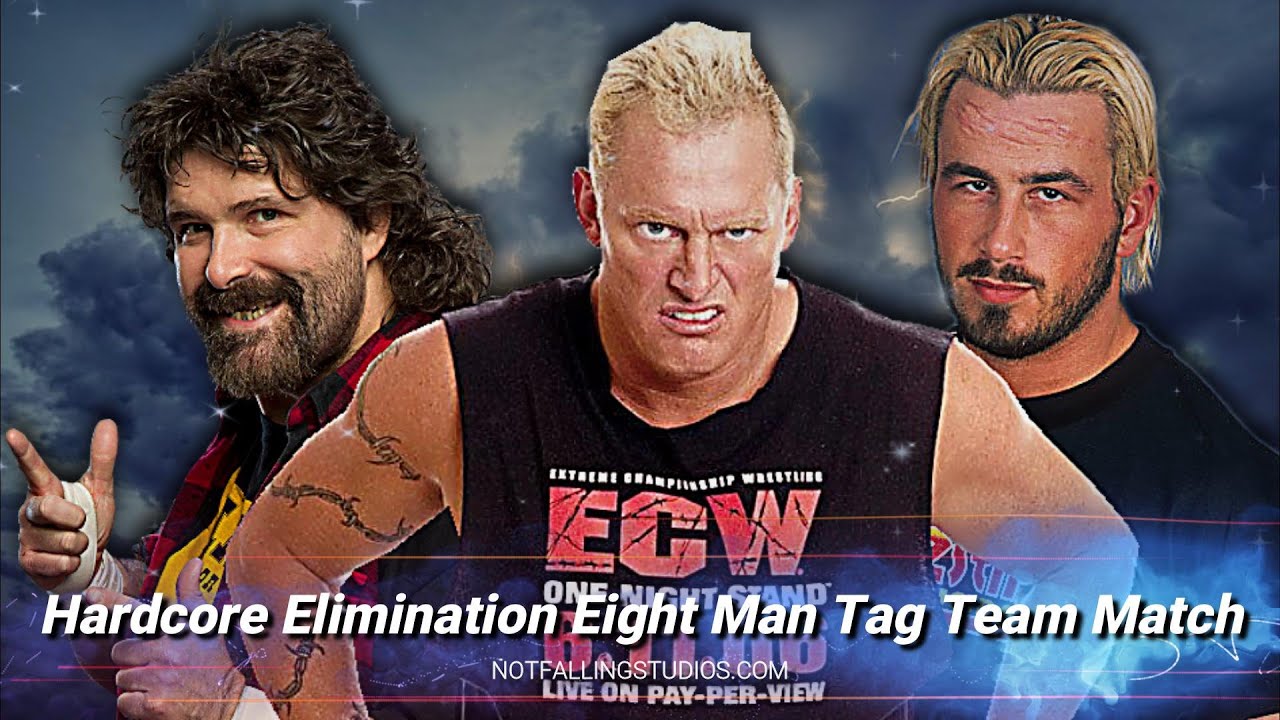 Mick Foley, Travell, Steve Corino & Sandman VS Alex Shane, Iceman ...