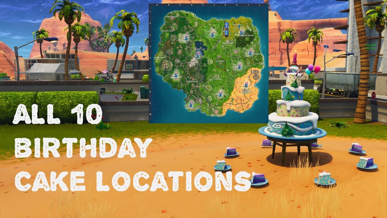 FORTNITE 1st birthday All 10 Birthday cake locations NOT CLICKBAIT ...