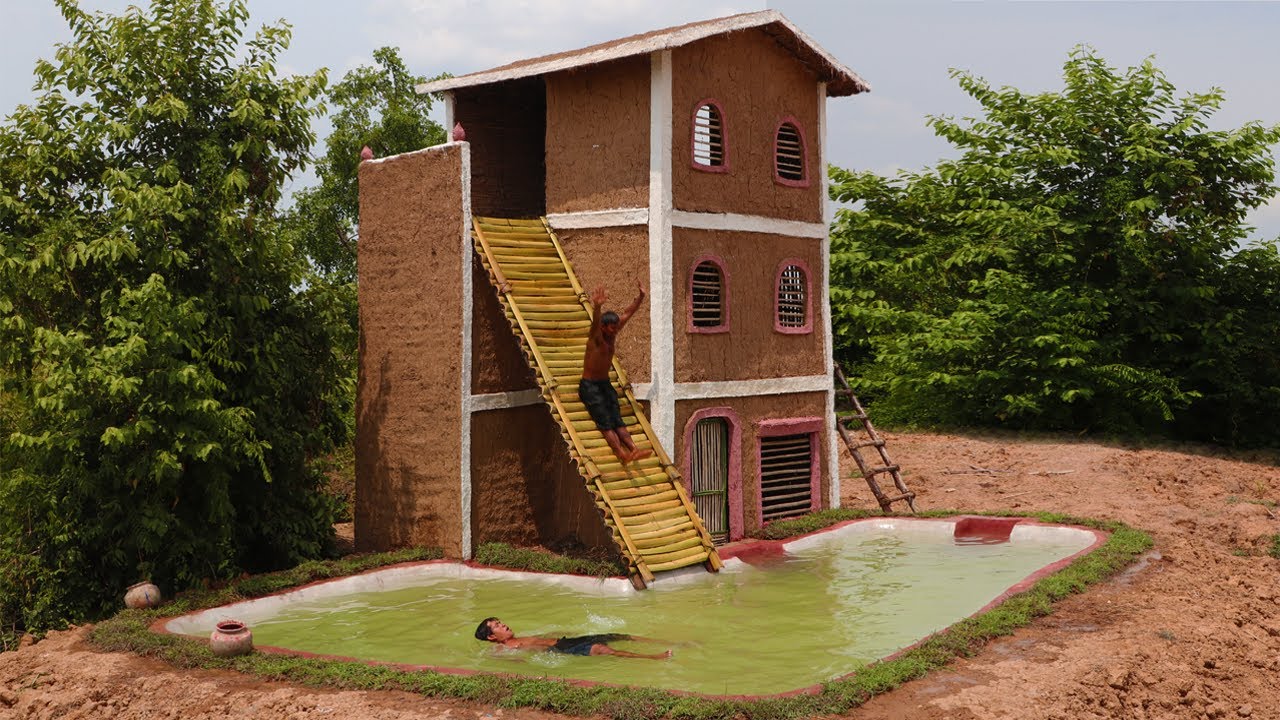 Designations Swimming Pool And Make Palm Tree Water Slide For Beautiful ...