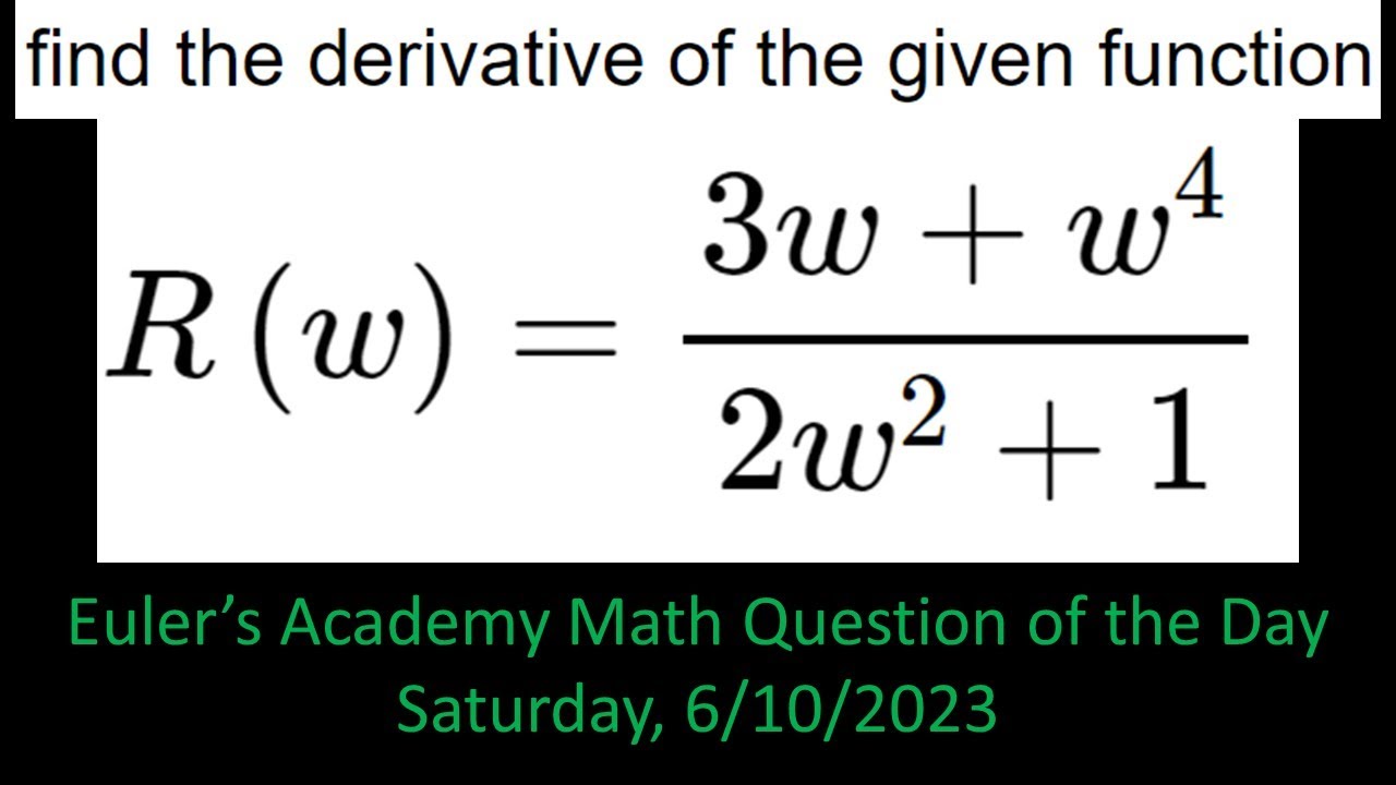 Math Question of the Day: Saturday June 10th, 2023 - YouTube
