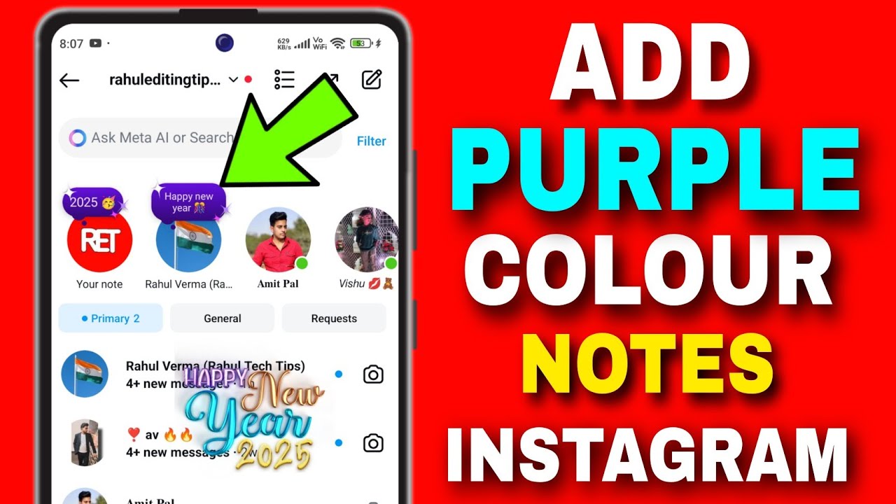 Instagram Notes Purpale Colour Note|Happy New Year Notes Effect ...