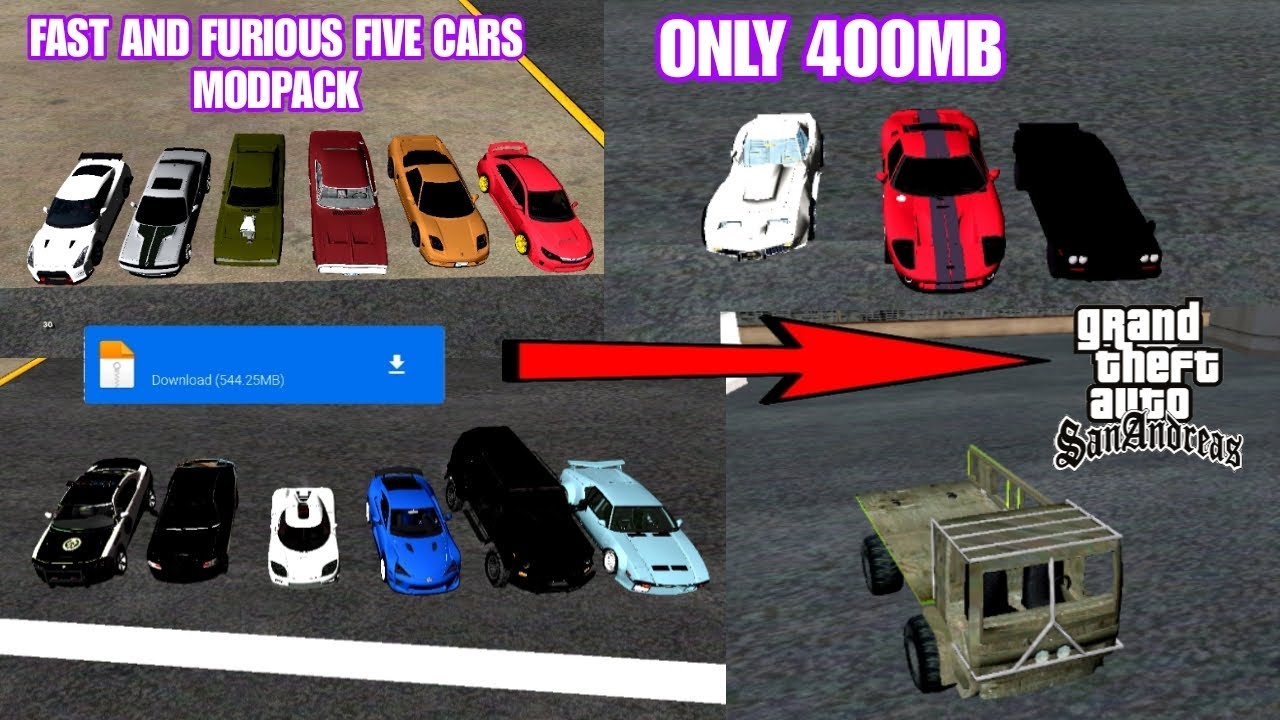 HOW TO INSTALL FAST AND FURIOUS FIVE CARS MODPACK IN GTA SAN ANDREAS ...