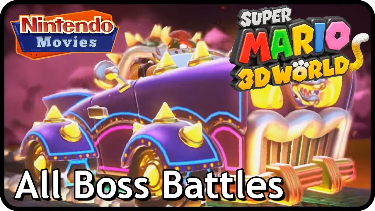 Super Mario 3D World - All Boss Battles (Multiplayer) - YouTube