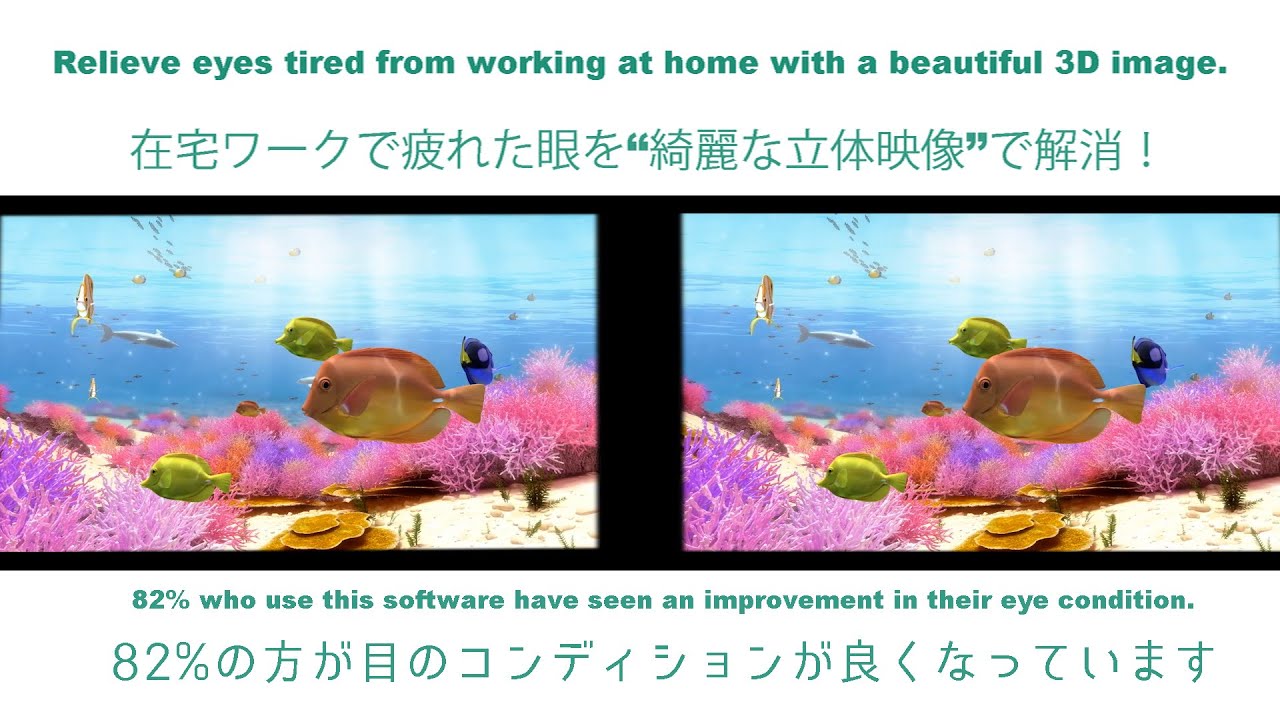 視力回復ビデオ 平行法 Eyesight recovery video EYERESH for YouTube ⑧OceanBLUE - YouTube