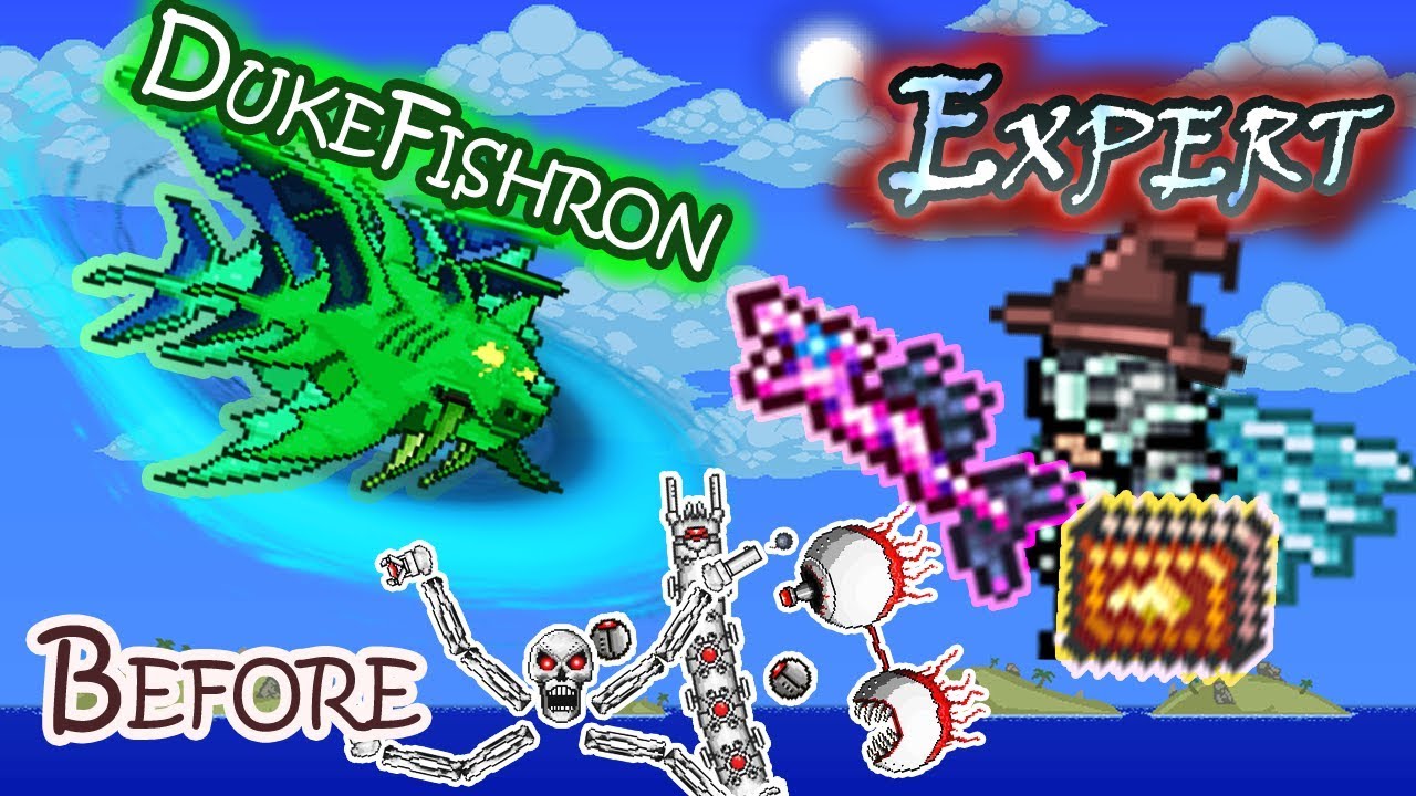 Duke Fishron Before Mechanical Boss - Terraria Expert Magic Only - YouTube