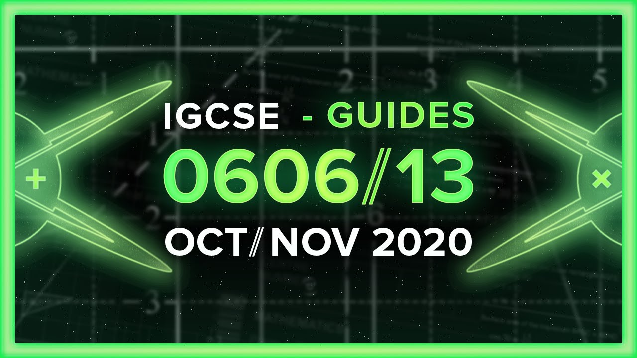 0606/13/OCT/NOV 2020 | Solution Guide - YouTube