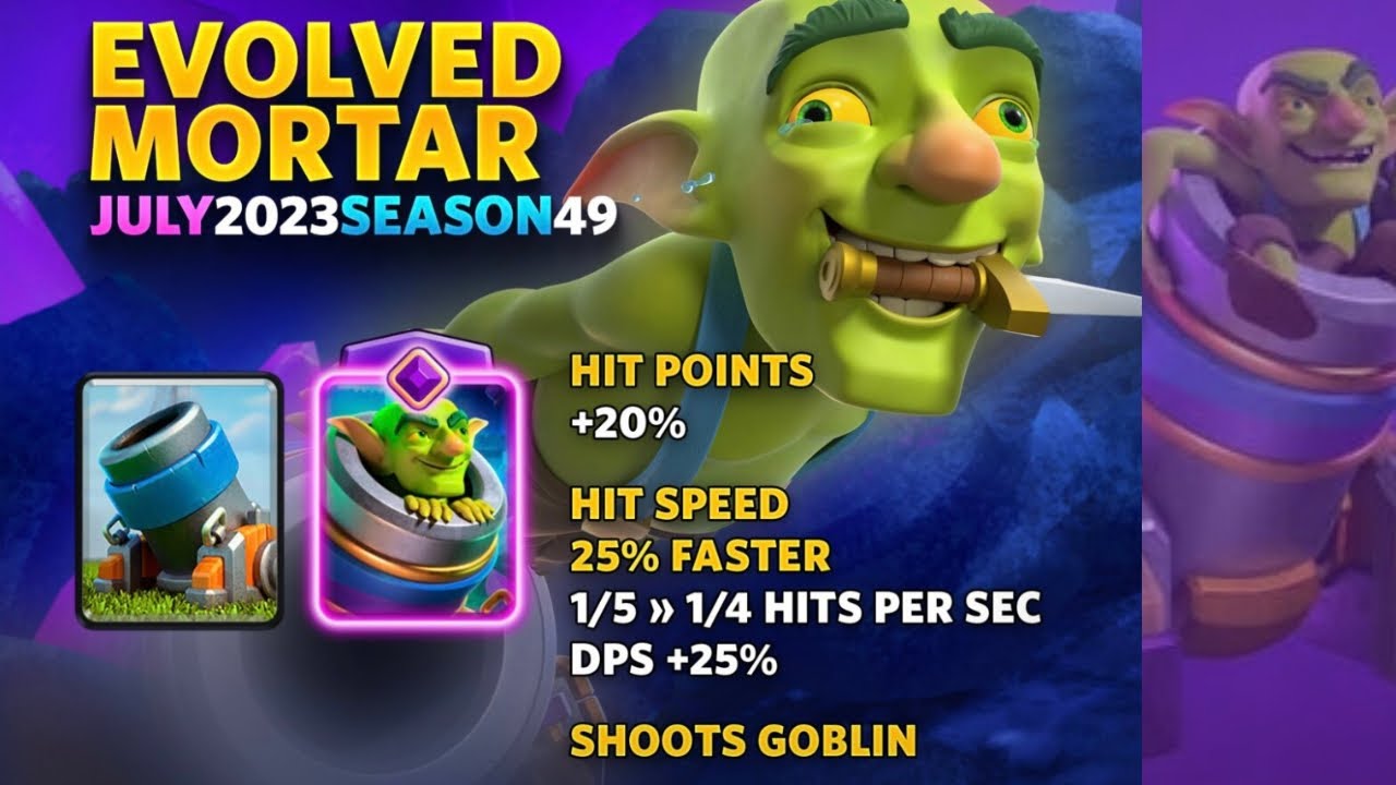 Clash Royale Evolved Mortar |Card Evolution Gameplay| - YouTube