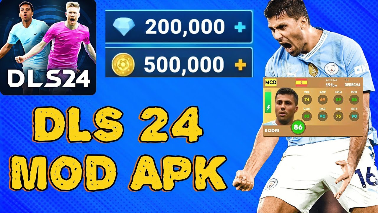 DLS 24 MOD APK || DLS 24 UNLIMITED MONEY AND GEMS || DREAM LEAGUE ...