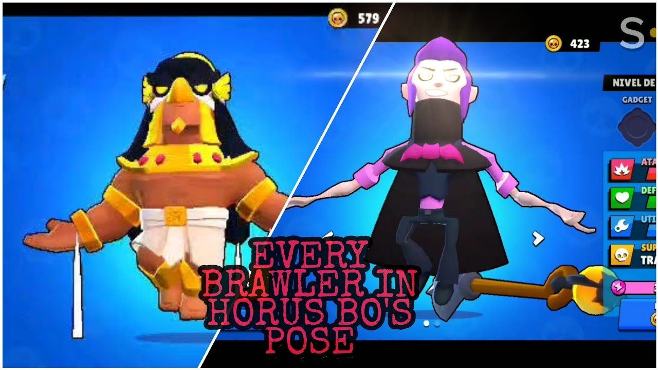 Every BRAWLER in HORUS BO'S POSE! BRAWL STARS!!!! - YouTube