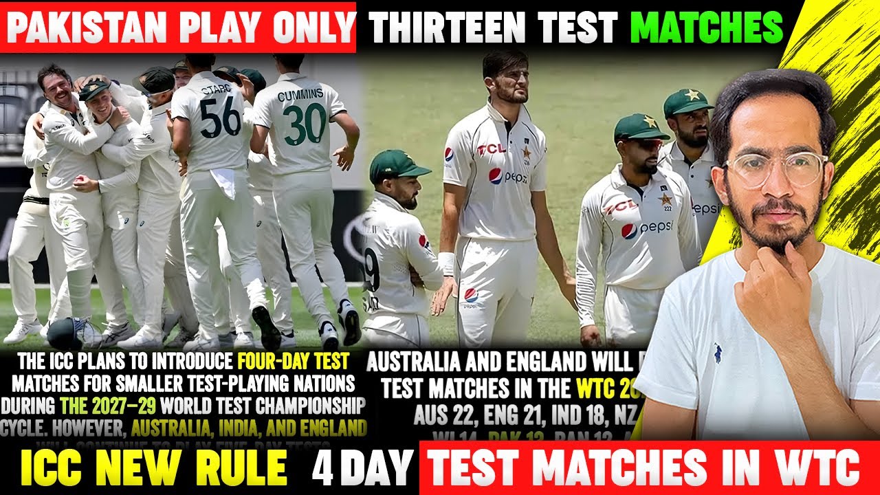 Pakistan play only 13 test matches😳| Icc change test rules 4 days test ...