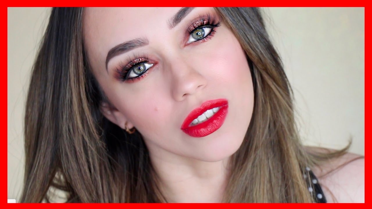 ROJO INTENSO: Labios y Ojos en ROJO! | TUTORIAL DE MAQUILLAJE - YouTube