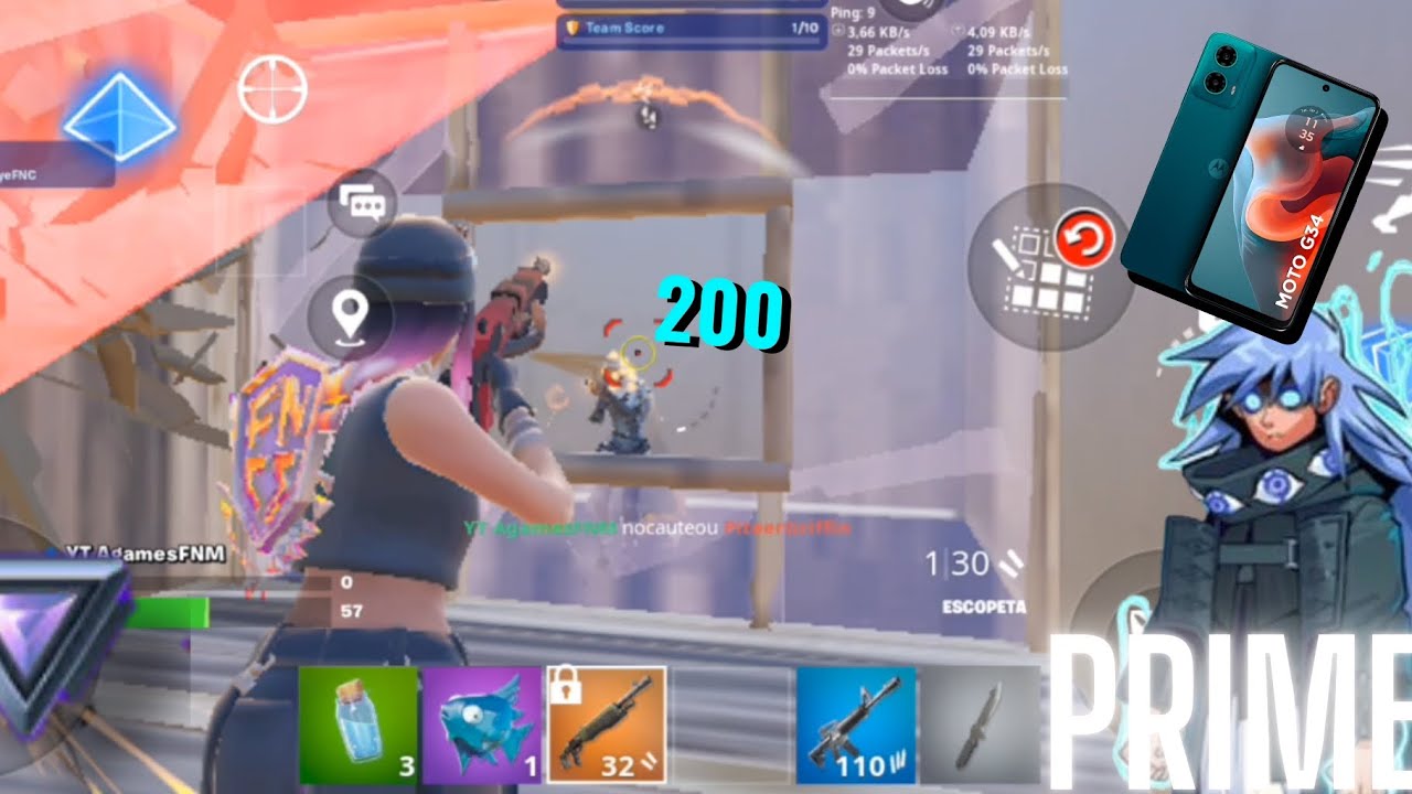 PRIME FORTNITE MOBILE VS PC PLAYER 1V2 - YouTube