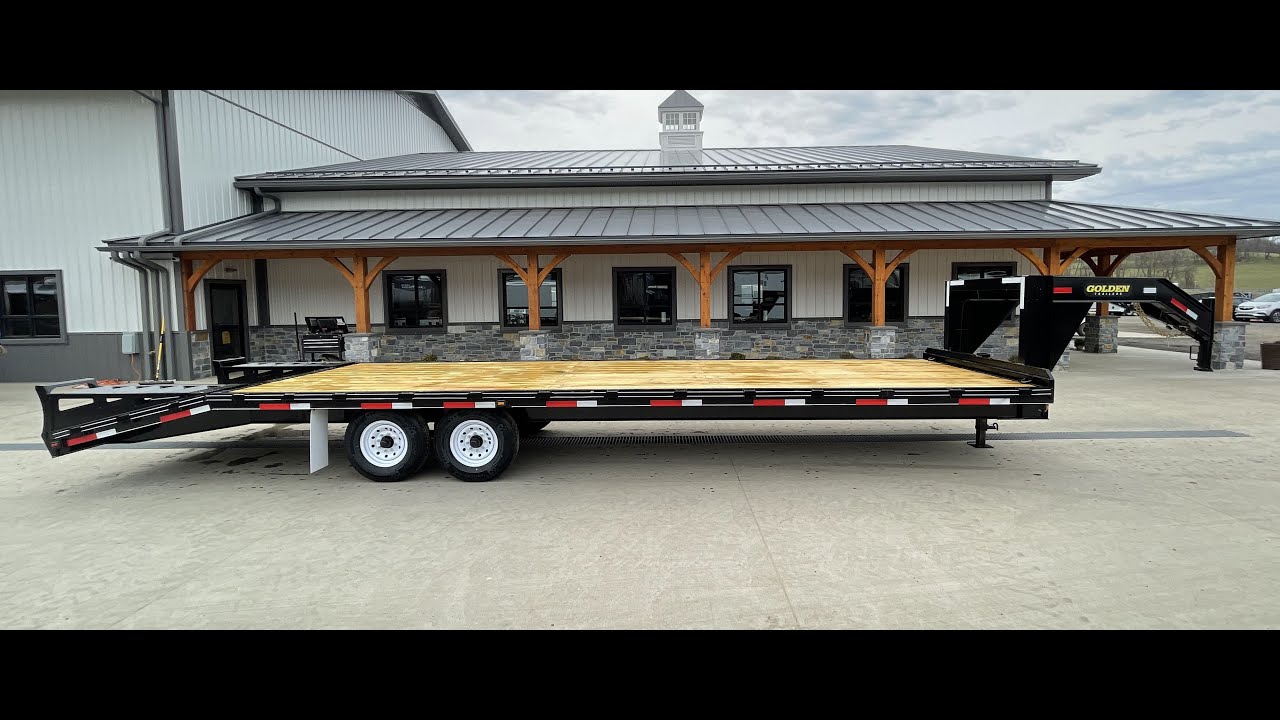 Golden by Corn Pro 102x25+5' Gooseneck Deckover Flatbed Trailer 14000 ...