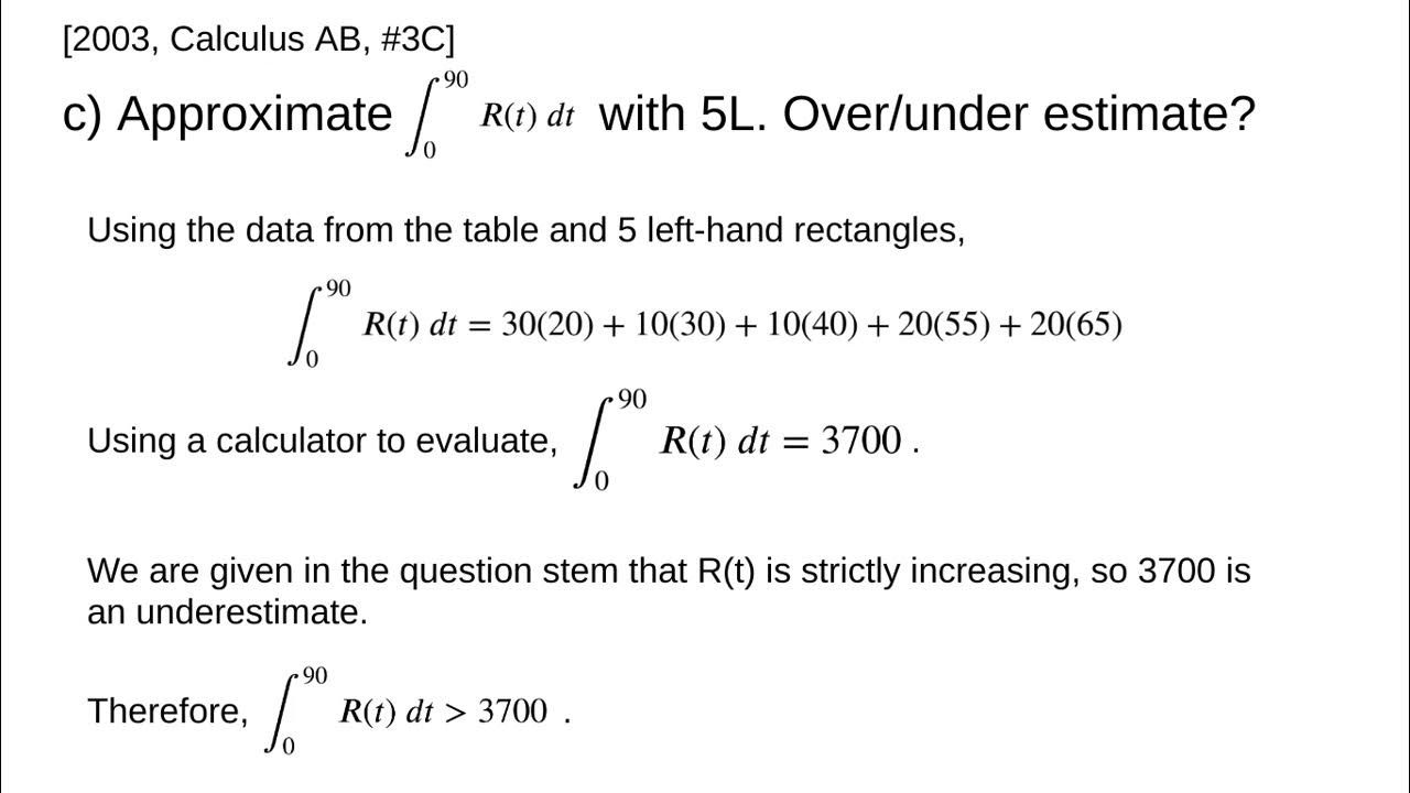 AP Calculus AB - 2003: #2C - YouTube