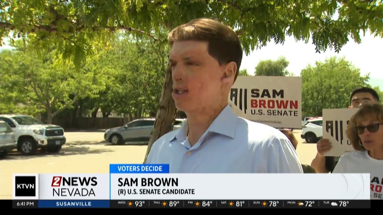 Sam Brown Holds Watch Party after Voting in Primary - YouTube