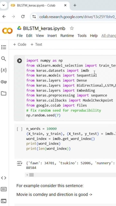 Bilstm in keras - YouTube