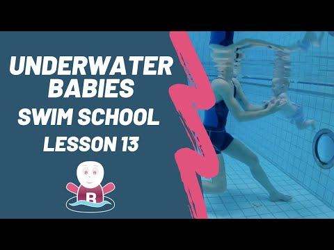 Baby diving in the water from the pool side ★ Lesson 13 ★ Baby swimming under water ★ +3 months