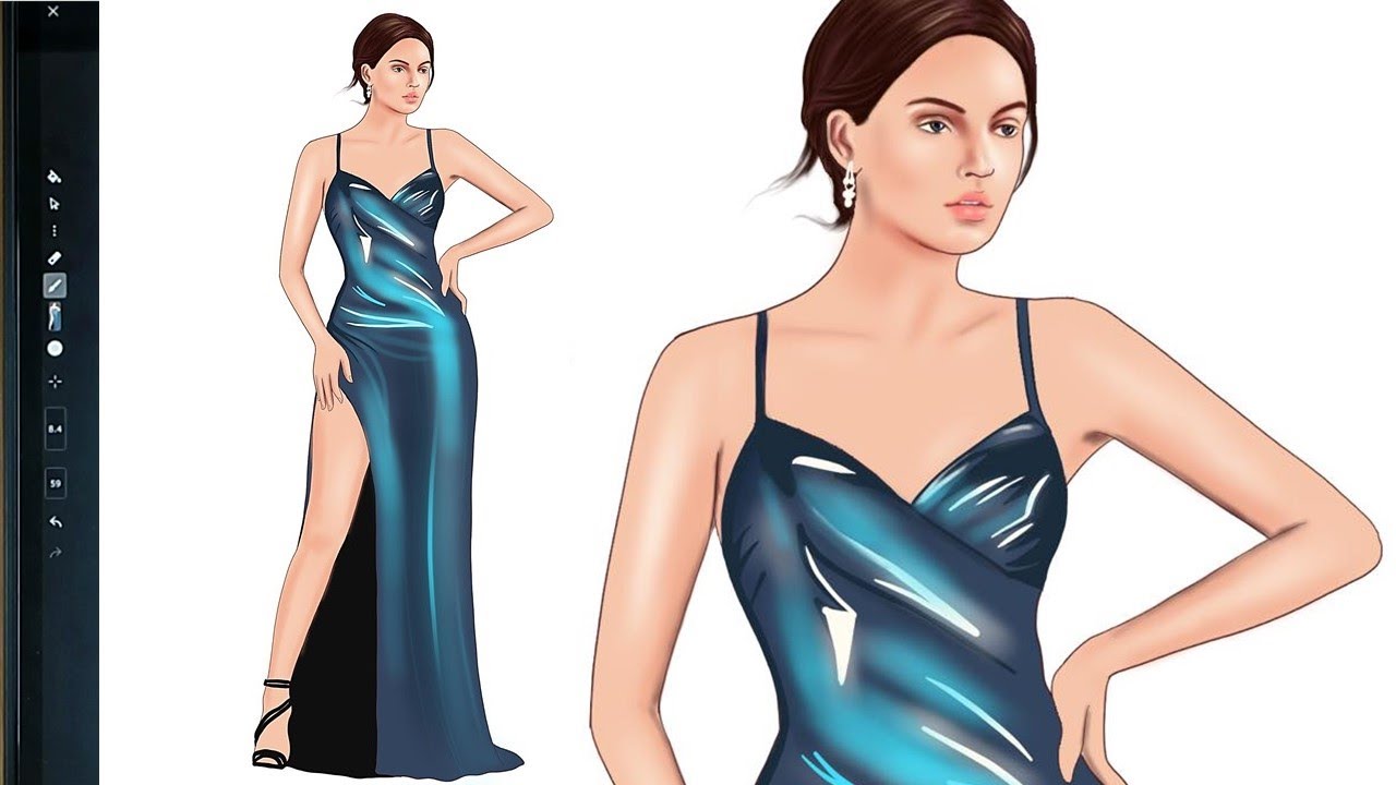 DIGITAL DRAWING | Fashion Illustration | Fashion Design Dresses - YouTube
