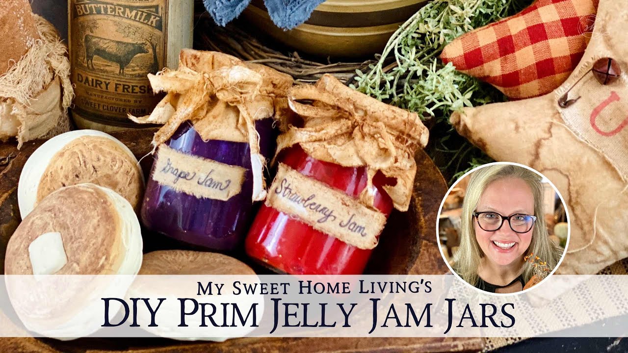Craft With Me: DIY Primitive Jelly Jam Jars - YouTube