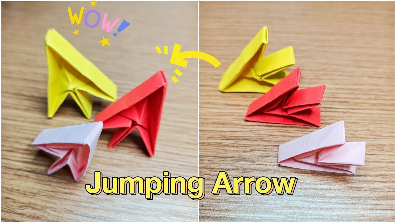 Origami Jumping Mouse | Paper Jumping Arrow | Origami Jumping Arrow ...