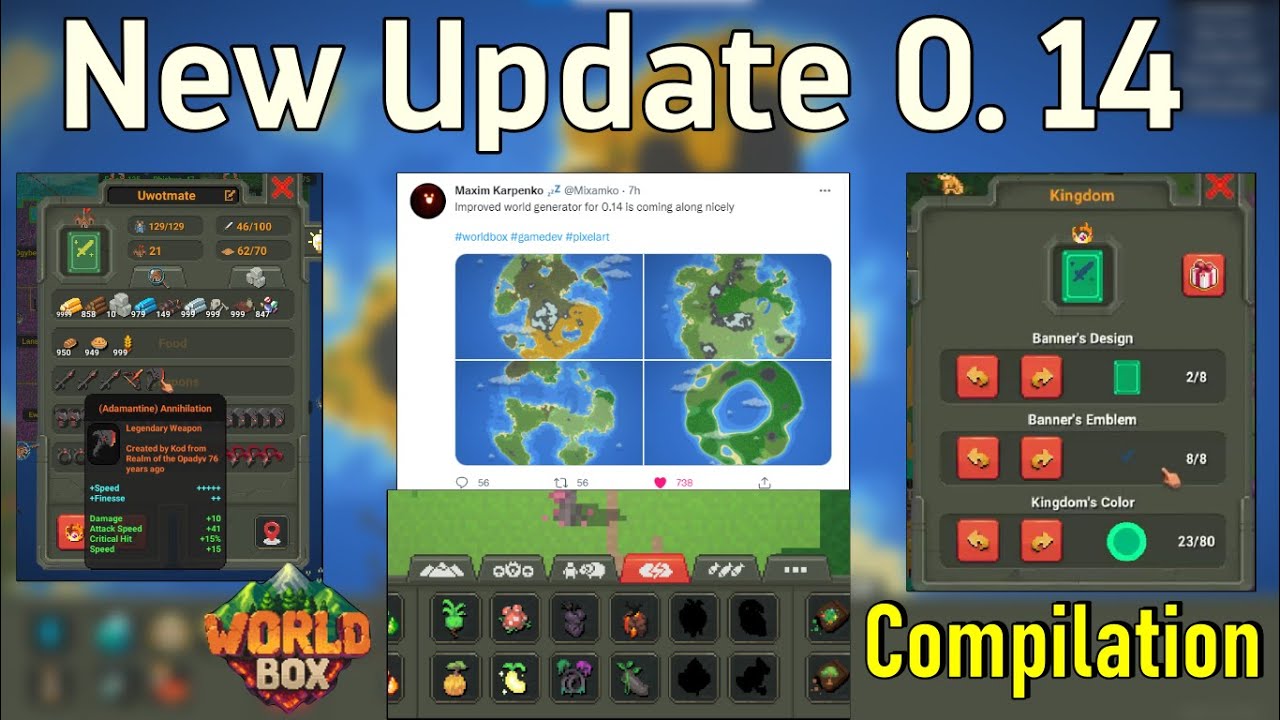 New WorldBox Update 0.14, Biomes, kingdom customizer, all leaks ...