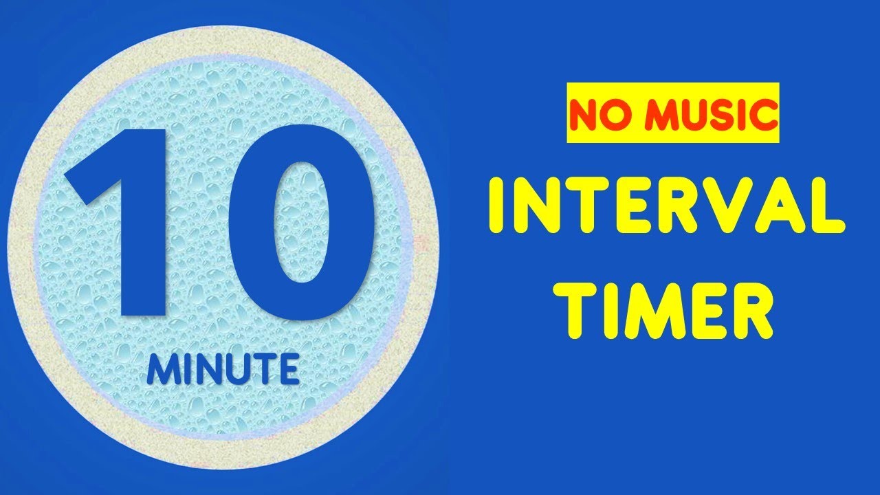 10 Min Interval Timer No Music - 20 Second Exercise 10 sec rest - 20 seconds interval timer ...