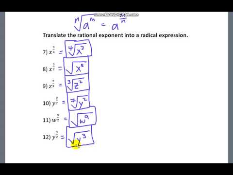 Video 10: Radical Expressions and Rational Exponents Examples - YouTube
