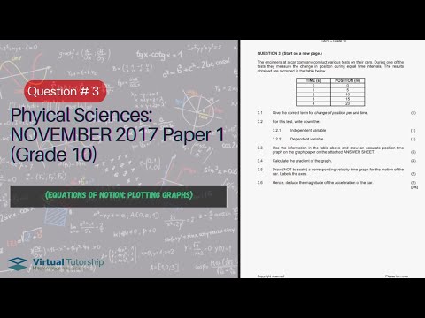 MECHANICS: GRAPHS | November 2017: Physical Sciences P1 Question 3 ...