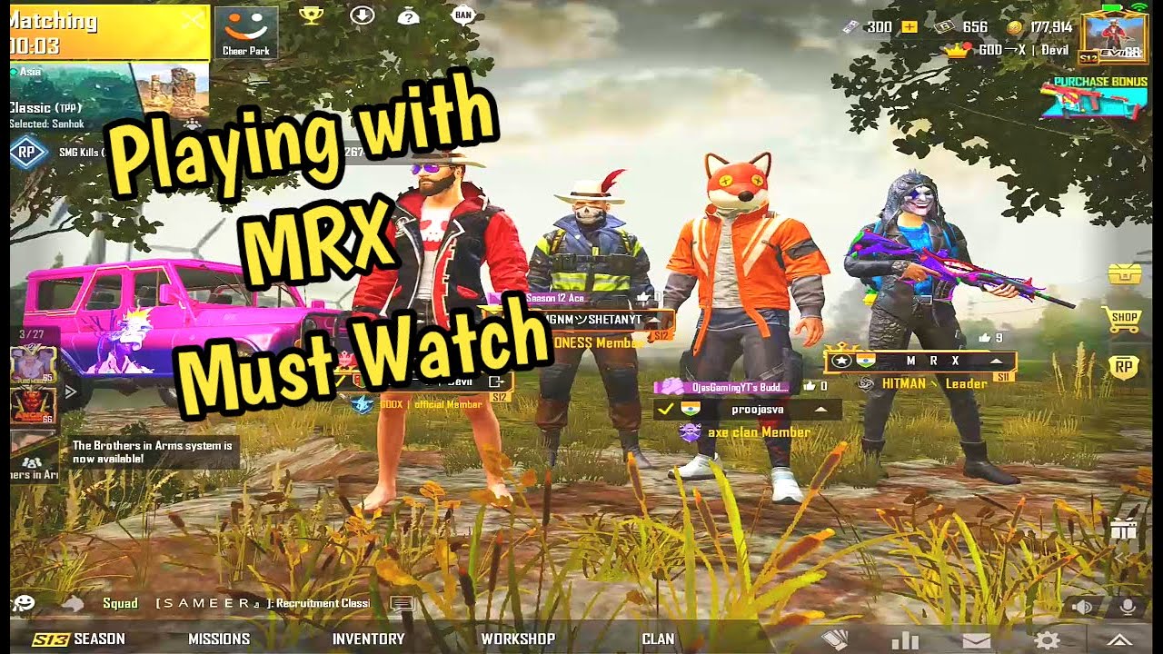 Playing With Favourate Youtuber MRXHindiGaming || Squad Gameplay PUBG ...