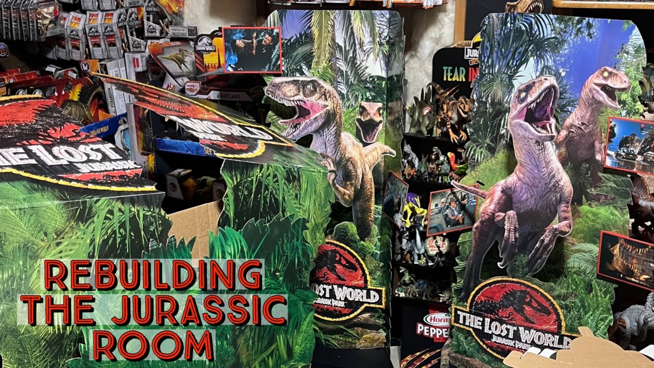 Rebuilding the Jurassic room! MASSIVE Jurassic Park theater display put ...