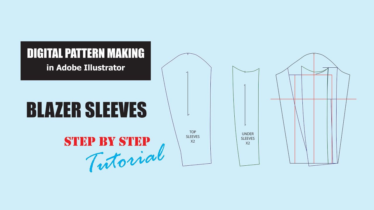 Digital Pattern Making with Adobe Illustrator | Blazer Sleeves - YouTube