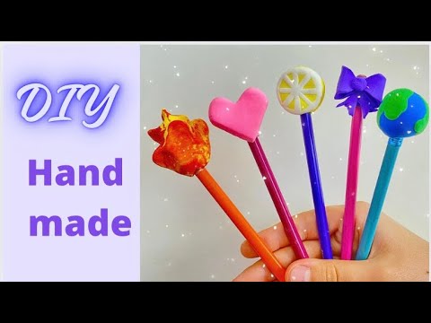 DIY Pencil Toppers with Air Dry Clay HAND MADE tutorial | Clay craft idea - YouTube