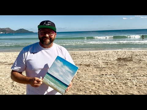 Strand + Meer malen mit Ölfarben - als ANFÄNGER (Anleitung) - YouTube