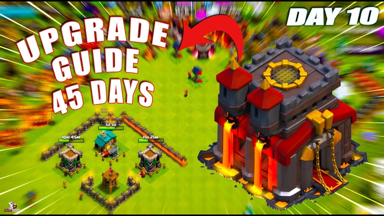 TH10 UPGRADE GUIDE (2024) / Day 10 Town Hall 10 upgrade guide in 45 ...