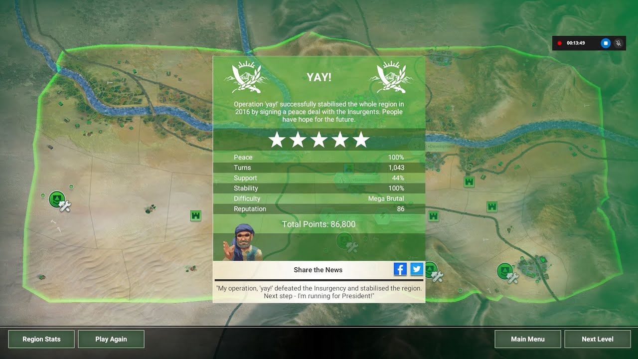 Rebel Inc Escalation - Southern Desert, Warlord, Mega Brutal, No ...