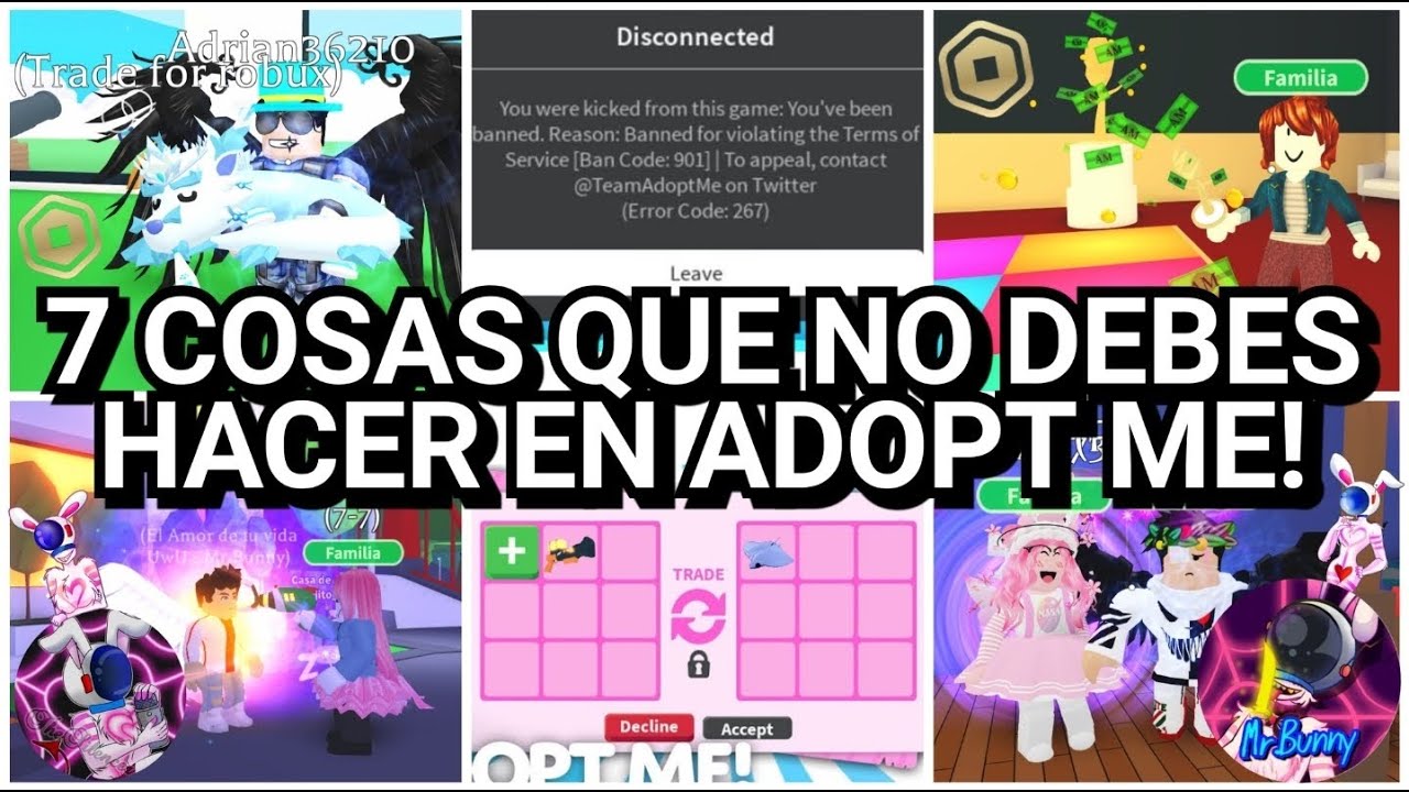 7 COSAS QUE NO DEBES HACER EN ADOPT ME - YouTube