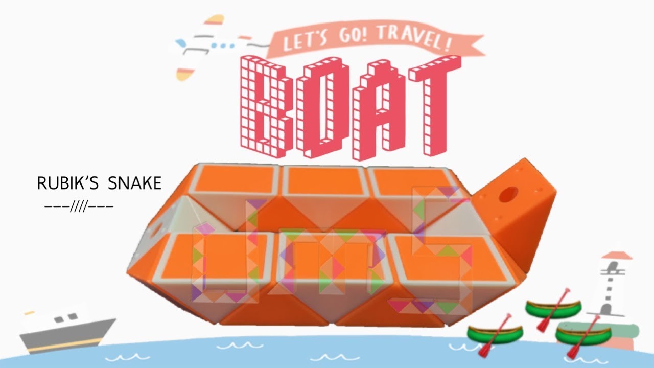 Rubik’s snake 24 : BOAT & DINGHY - Step by step & SLOW - YouTube