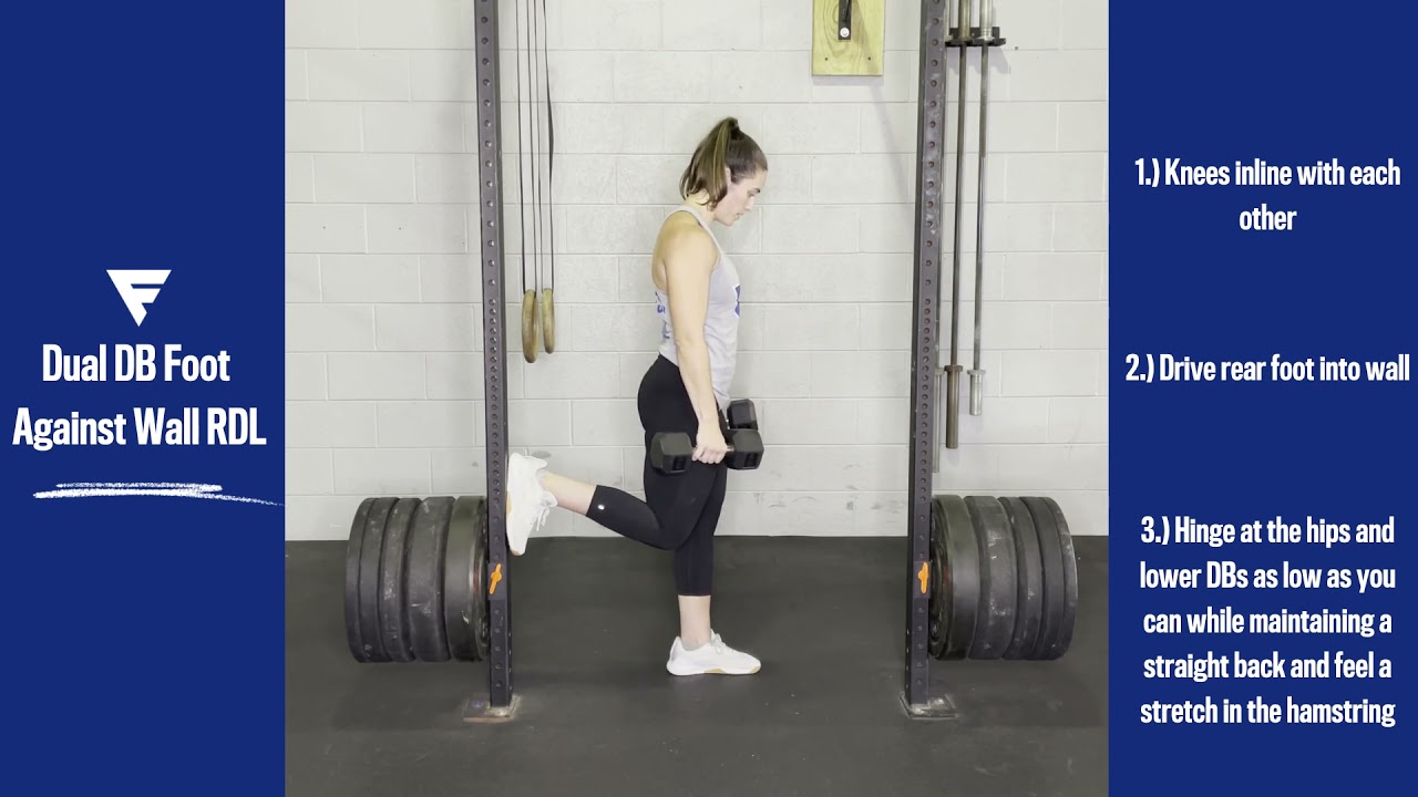 Dual DB Foot Against Wall RDL - YouTube
