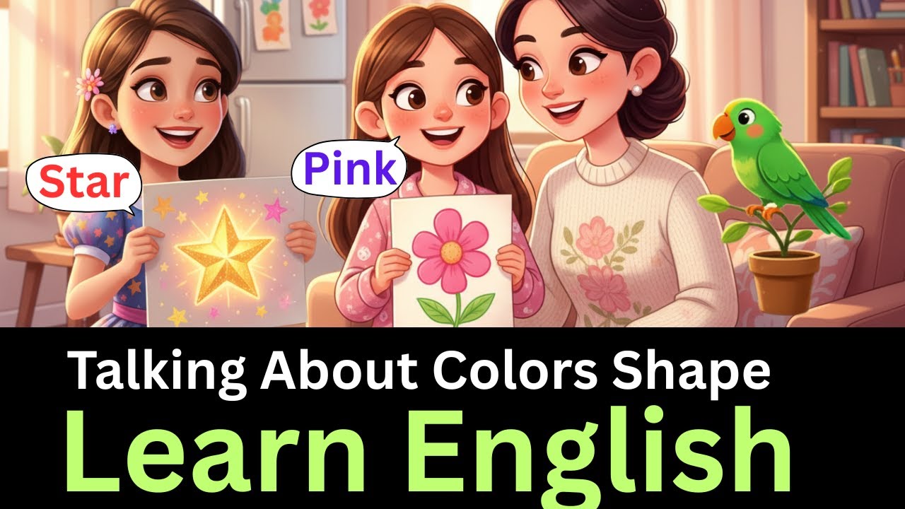 Talking About Colors, Shapes | Mom & Daughter English Conversation ...