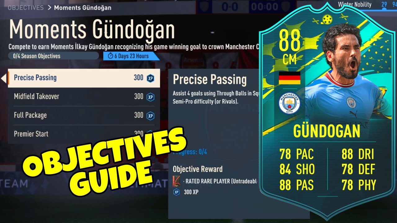 HOW TO COMPLETE GUNDOGAN OBJECTIVES FAST! - 88 Rated Moments Ilkay ...