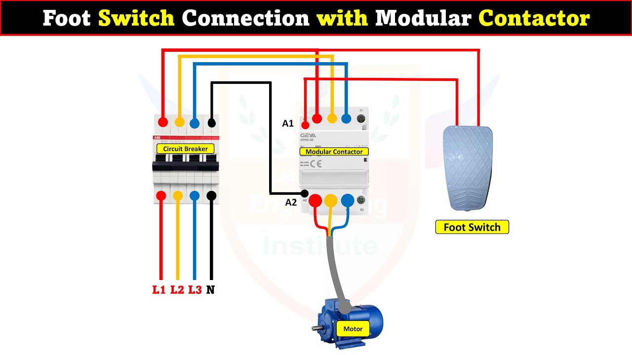 Foot Switch Connection with Modular Contactor - YouTube
