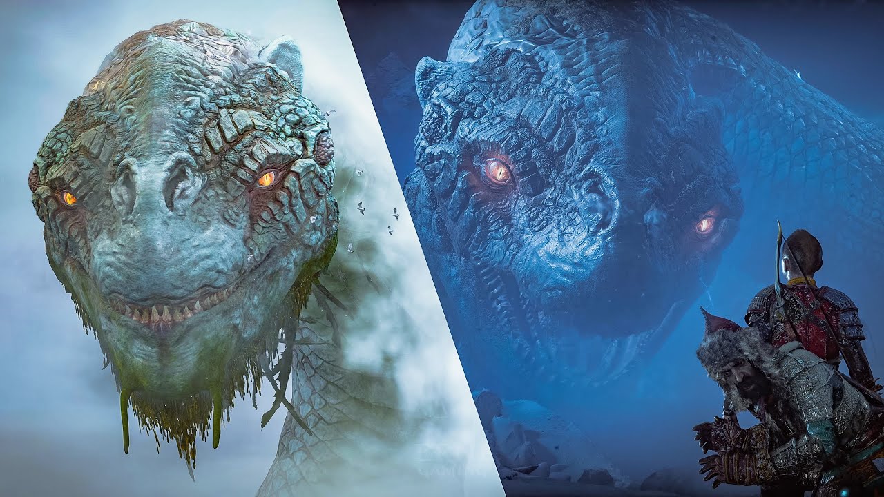All Jormungandr Scenes In God of War 4 (2018) & God of War Ragnarok ...