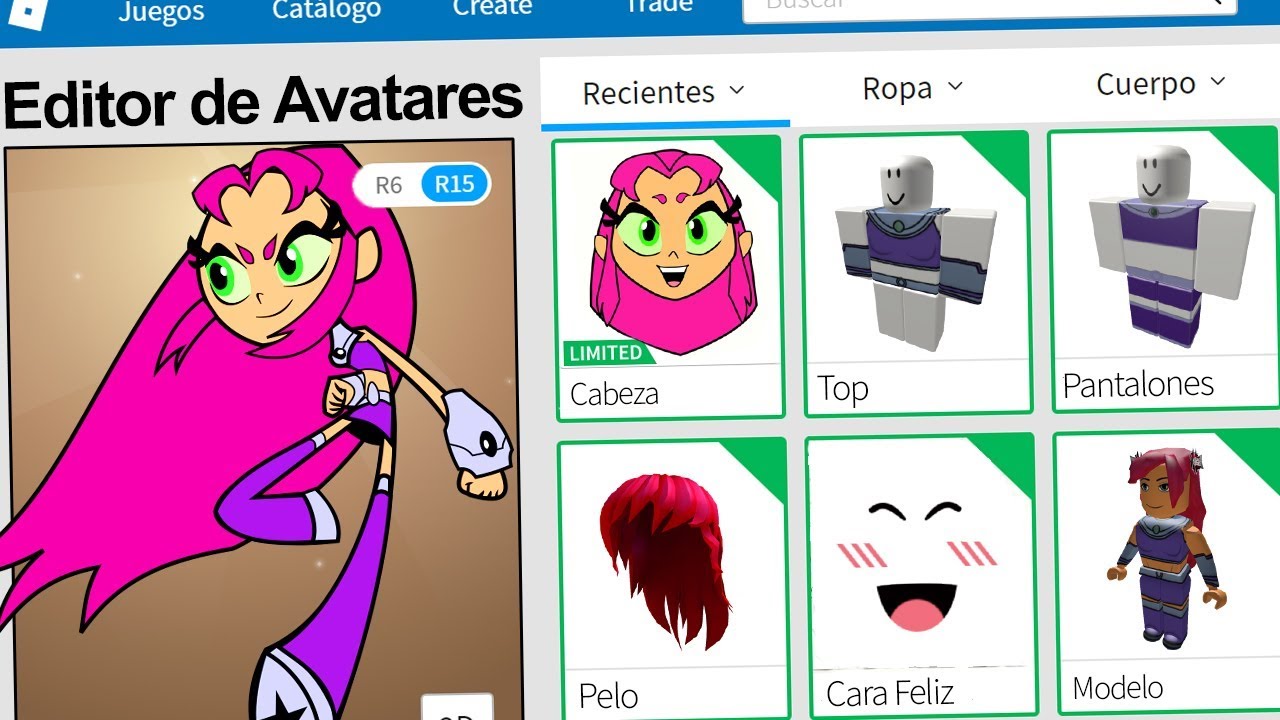 CREAMOS el Perfil de STARFIRE (JOVENES TITANES en ACCION) en Roblox ...