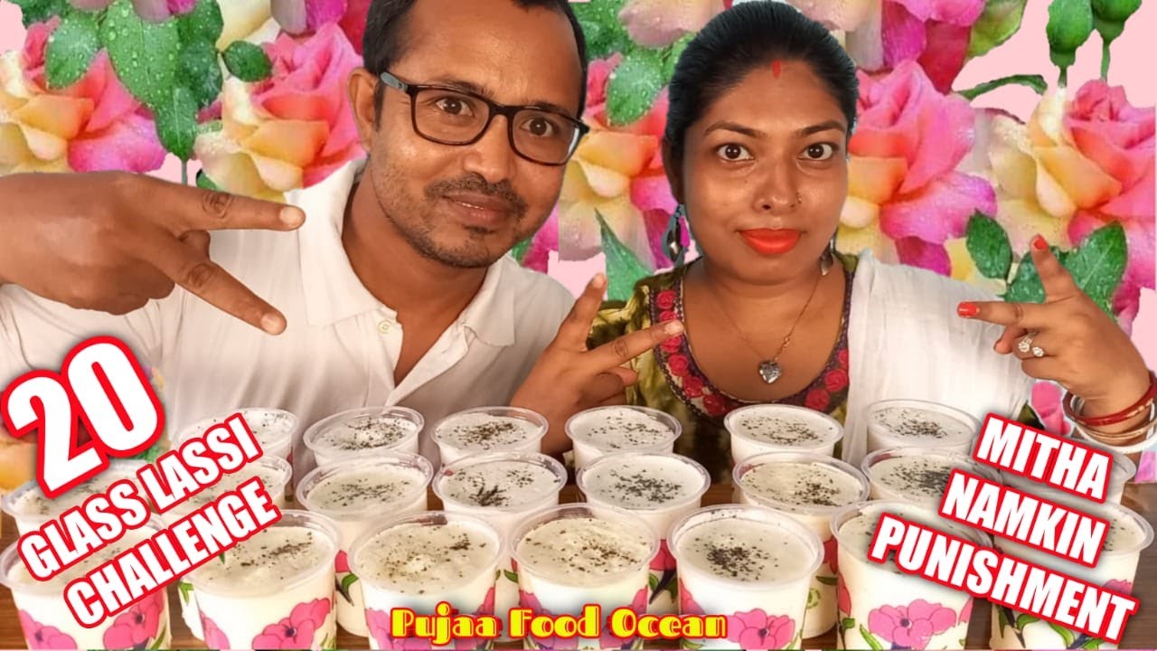 20 Glass Dahi Lassi Eating Challenge| Buttermilk Drinking Competition ...