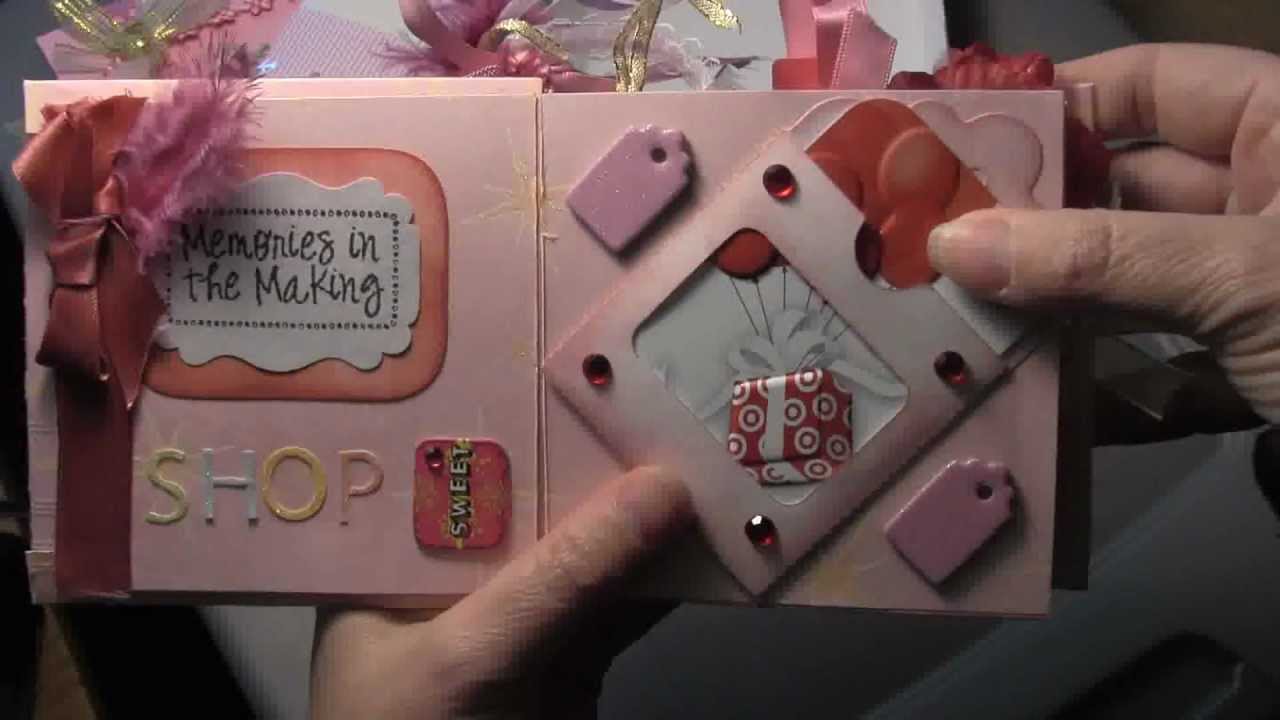 Scrapbook 4" Mini album Gift Card Mini - YouTube
