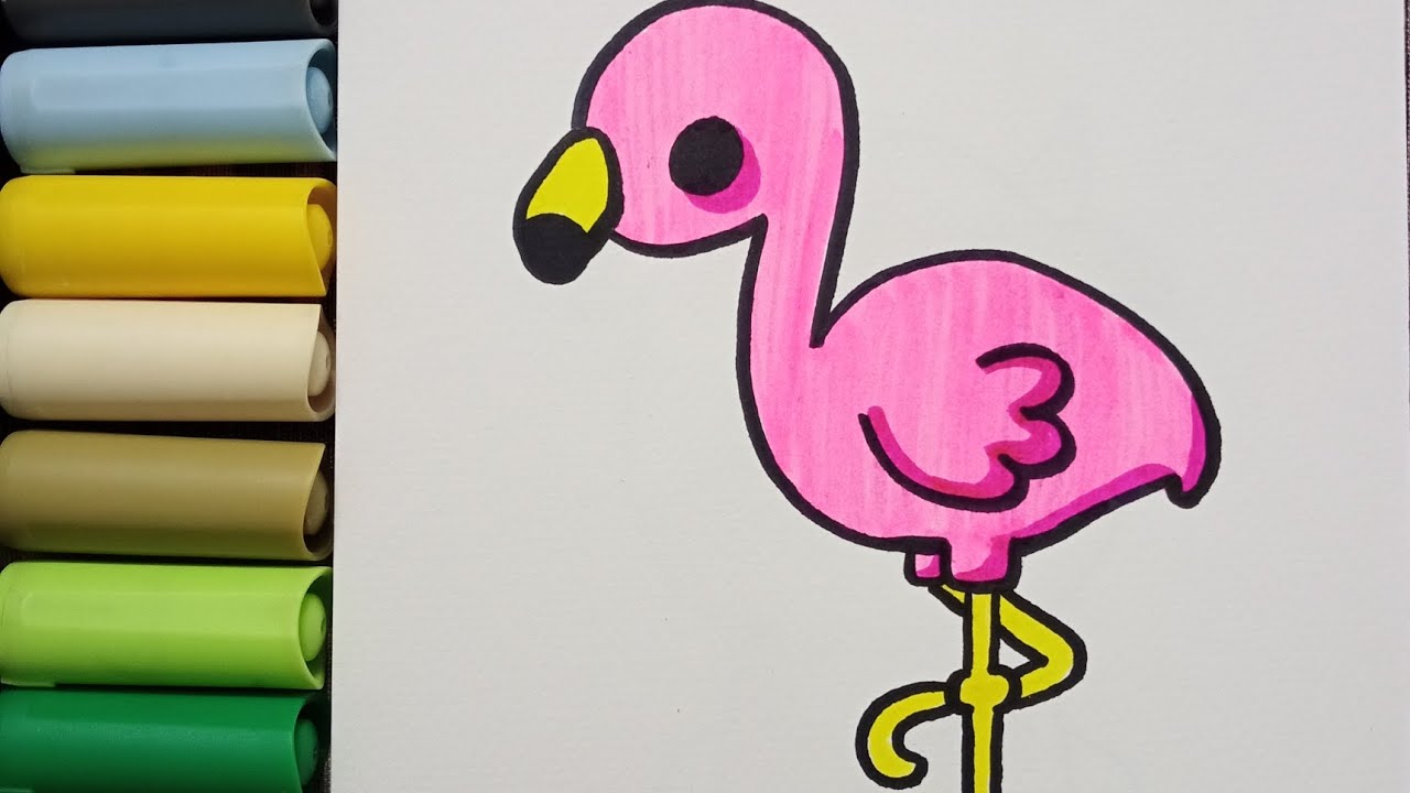 How To Draw A Flamingo 🦩Easy and Step by Step For Kids.. #happydrawings ...