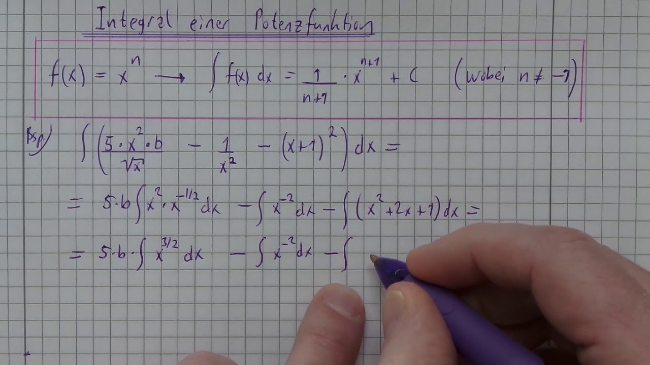 5 Integral einer Potenzfunktion - YouTube