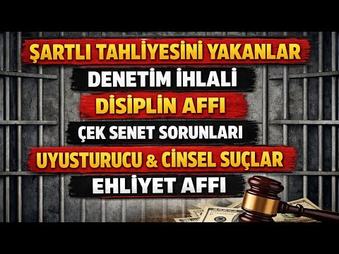 Şartlı Tahliyesini Yakanlar Denetim Disiplin Afları KHK Mağdurları Ehliyet Affı Çek Senet Cinsel af