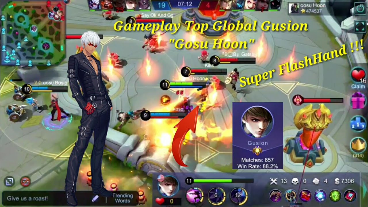 Gameplay Top Global Gusion "Gosu Hoon" / Super Flash Hand / 88% Win ...