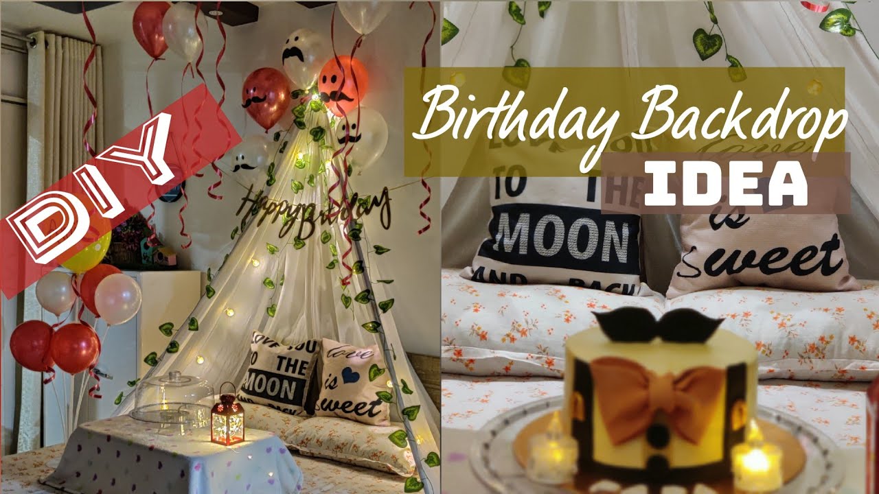 Birthday Background decor idea at home / Easy and Cheap DIY ...
